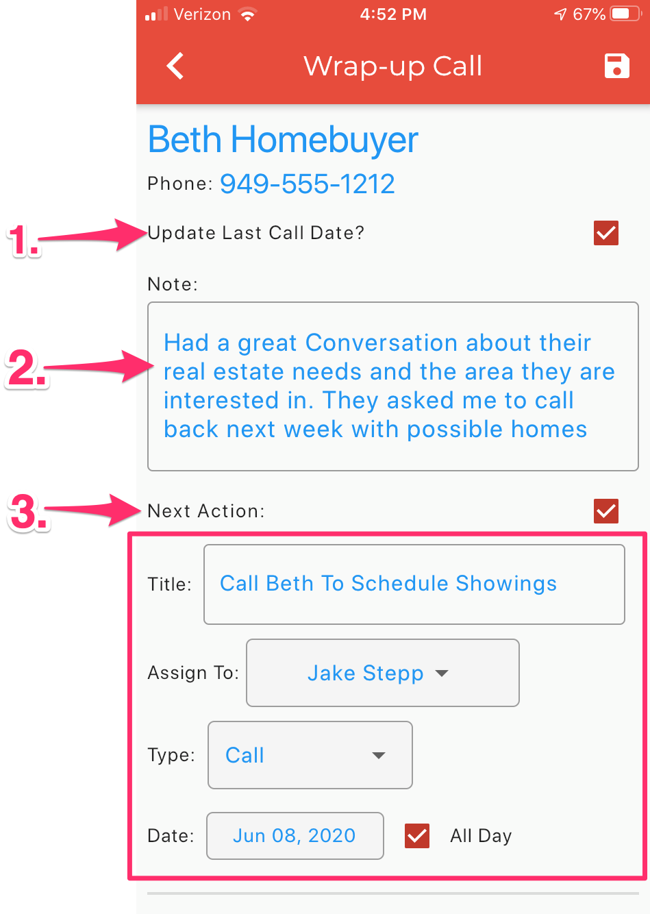 "Wrap it up!" after the call... – Realvolve Help Center